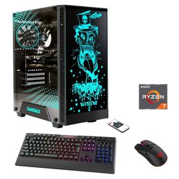Hyrican Gaming-PC &raquo;Rockstar 7157&laquo; DDR5, PCIe SSD Gen4, Windows 11 schwarz WLAN AC, ARGB-Beleuchtung Front, 1x PS/2, 1x USB3.2 Gen1 Type-C, 1x USB3.2 Gen2 Type