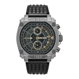 Police Herren Quarzuhr &raquo;Norwood&laquo; Armbanduhr, Herrenuhr, Lederarmband, analog, 12/24-Std.-Anzeige Einheitsgr&ouml;&szlig;e