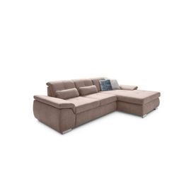 Die PlanBar Ecksofa &raquo;MP-IN16037 L-Form, Breite 289 cm, mit Kaltschaum-Polsterung&laquo; mit Sitztiefenverstellung & Zierkissen lila 100% Polyester B/H/T: 