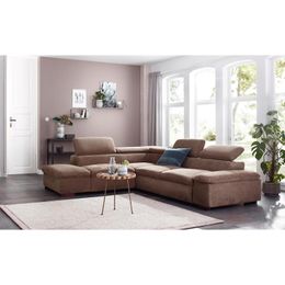 OTTO home Ecksofa &raquo;Alberto L-Form&laquo; mit Kopfteilverstellung, wahlweise mit Schlaffunktion grau 90% Polyester, 10% Polyamid;Luxus-Microfaser weich (9)0%