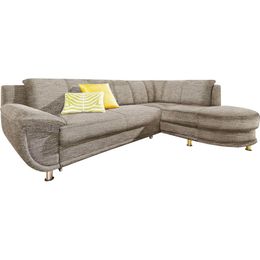 Trendmanufaktur Ecksofa &raquo;Rondo, zeitlos und elegant, bequem, L-Form&laquo; wahlweise mit Federkern, wahlweise mit Bettfunktion beige Softlux -Kunstleder;