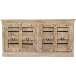Sit Sideboard &raquo;Daipur&laquo; mit aufw&auml;ndigen Schnitzereien versehen beige Massivholz B/H/T: 180cm x 90cm x 45cm, 4 T&uuml;ren, Mango, 4 Stk.