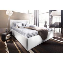 Westfalia Schlafkomfort Polsterbett mit Bettkasten wei&szlig; Bezug Bett: Kunstleder;Bonnell-Federkernmatratze: 51% Polypropylen, 39% Polyester und 10% Baumwolle;Kaltschaummatratze
