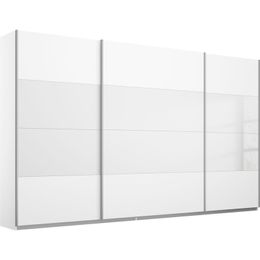 Rauch Schwebet&uuml;renschrank &raquo;Quadra Schlafzimmerschrank in vielen Breiten&laquo; Kleiderschrank Garderobenschrank Schrank mit Glaselementen wei&szlig; Holzwerkstoff