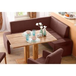 Home Affaire Eckbank &raquo;Bologna&laquo; in 2 Gr&ouml;&szlig;en (langer Schenkel 180 oder 200 cm), verschiedene Qualit&auml;ten braun B/H/T: 180cm x 84cm x 140cm, Luxus-