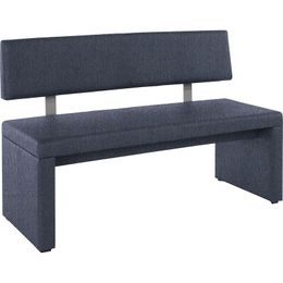 OTTO home Sitzbank &raquo;Charissa&laquo; mit Lehne, Breite 140, 160 oder 180 cm blau Holzwerkstoff, Massivholz B/H/T: 160cm x 90cm x 53cm, Strukturstoff