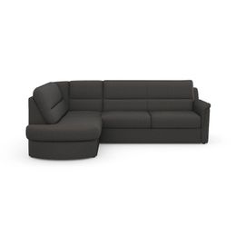 Sit & More sit&more Ecksofa &raquo;Panini L-Form&laquo; wahlweise mit Vorziehsitz und Bettkasten grau B/H/T: 243cm x 87cm x 155cm, Luxus-Microfaser Euphoria, Ottomane links,