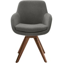 Musterring Esszimmerstuhl &raquo;Tavia&laquo; (Set) 2 Stk.Stativgestell Wildnussbaum, Drehfunktion optional, diverse Farben grau B/H/T: 62cm x 86cm x 66cm, 2 Stk., 