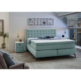 Jockenh&ouml;fer Boxspringbett &raquo;Jessica inklusive 9cm Kaltschaum-Topper&laquo; und 7-Zonen-TTFK-Matratze (H3,H3/H4 oder H4), Liegefl&auml;che 180x200cm gr&uuml;n Bezug Bett: 100% 