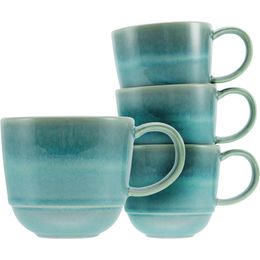 Creatable Becher &raquo;Yuki&laquo; 370 ml, 4-teilig gr&uuml;n Steinzeug 370ml, 4 Stk.