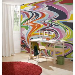 A.S. Cr&eacute;ation Vliestapete &raquo;Fototapete Farbwirbel Retro Bunt im 70s Stil&laquo; matt strukturiert Vlies B/L: 2,55m x 3,5m, Rollen: 1