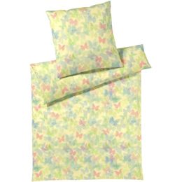 Elegante Bettw&auml;sche &raquo;Lucid&laquo; 2 Stk. angenehmes Hautgef&uuml;hl gelb Mako-Jersey, Obermaterial: 100% Baumwolle B/L: 135cm x 200cm, 1 Stk., 1 Stk., Mako-Jersey, B/L: 