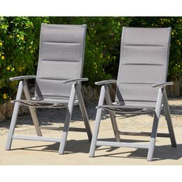 Merxx Gartenstuhl &raquo;Taviano&laquo; (Set) 2 Stk.2er Set, Alu/Textil, verstellbar, silber silber Obermaterial: 100% Polyester. F&uuml;llung: 100% Polyester B/H/T: 