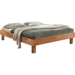 Hasena Holzbett &raquo;Rapallo&laquo; Fu&szlig;h&ouml;he 20 cm braun Wildeiche massiv Liegefl&auml;che L&auml;nge B: 200cm x 180cm, H&ouml;he Bett: 36cm H&ouml;he Bettseite: 16cm H&ouml;he 