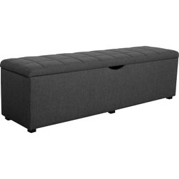 Home Affaire Hockerbank &raquo;Checked&laquo; mit Stauraum, Breite 120 cm und 160 cm, als Bettbank geeignet grau Struktur fein (100% Polyester) f&uuml;r Bett Classico,