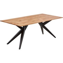 Musterring Esstisch &raquo;Tario&laquo; 3 Gr&ouml;&szlig;en 180 bis 220 cm, Charakter-Eiche massiv, Schweizer Kante braun B/H/T: 180cm x 76cm x 100cm, ohne Auszug, ohne Funktion