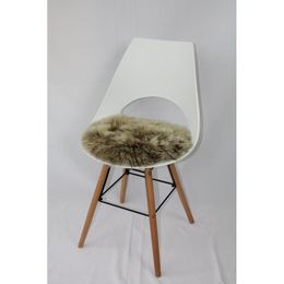 Heitmann Felle Stuhlkissen &raquo;Lamm, Sitzauflage rund&laquo; &Oslash; 45 cm, echtes Lammfell, waschbar, auch als 2er oder 4er Set braun Lammfell B/L: 45cm x 45cm, 1 Stk.