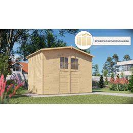 Konifera Gartenhaus &raquo;Alto 4 Fineline Satteldach&laquo; beige Massivholz ohne Fu&szlig;boden