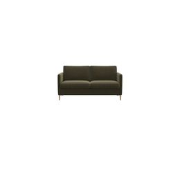 FLEXLUX 2-Sitzer &raquo;Fiore&laquo; schmale Armlehnen, Kaltschaum, F&uuml;&szlig;e Alu+ Eiche gr&uuml;n 100% Polyester B/H/T: 149cm x 85cm x 92cm, Velvet