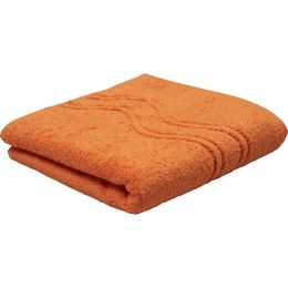 Ross Duschtuch &raquo;Cashmere feeling&laquo; 100% Baumwolle, mit Wellen-Bord&uuml;re, gro&szlig;e Farbauswahl orange Frottier, Baumwolle B/L: 75cmx140cm, 1 Stk., Frottier
