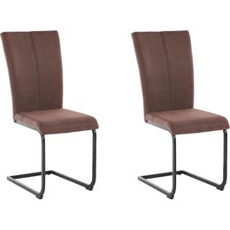 OTTO home Freischwinger &raquo;Oliver&laquo; () 2 Stk.Stuhl belastbar bis 120 Kg braun Obermaterial: 100% Polyester B/H/T: 43cm x 98cm x 55cm, 2 Stk., Microfaser 