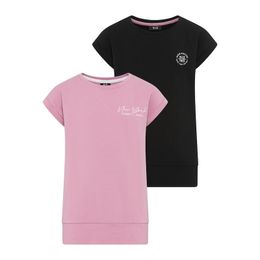 H.I.S. H.I.S M&auml;dchen T-Shirt &raquo;2er Packung Shirts mit modischen Bund f&uuml;r M&auml;dchen&laquo; Packung, 2, 2 Stk. F&uuml;r TEENS. Shirts mit unterschiedlichen Drucke schwarz 