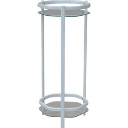 HOFMANN LIVING AND MORE Beistelltisch mit 2 Sicherheitsglasplatten wei&szlig; B/H/T: 27cm x 66cm x 28cm