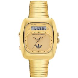 adidas originals Damen adidas originals Chronograph &raquo;RETRO WAVE THREE&laquo; Armbanduhr, Herrenuhr, Damenuhr,Edelstahlarmband,Stoppfunktion,digital gold 