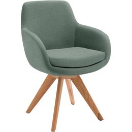 Musterring Esszimmerstuhl &raquo;Tavia&laquo; (Set) 2 Stk.Stativgestell Wildeiche massiv, Drehfunktion optional, diverse Farben blau B/H/T: 62cm x 86cm x 66cm, 2 Stk., 