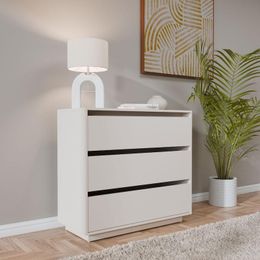 FORTE Kommode &raquo;Tahoe Kommode, 3 Schubk&auml;sten, grifflos, Stauraum&laquo; B/H/T 93,5/86,7/41,4 cm viel Stauraum wei&szlig; Spanplatte B/H/T: 93,5cm x 86,7cm x 41,4cm