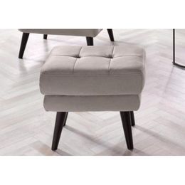 Home Affaire Hocker &raquo;Hemmink&laquo; mit Knopfheftung grau Samtvelours (100% Polyester);Luxus-Microfaser (100% Polyester);Struktur (94% Polyester, 6% 