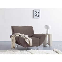 Home Affaire Sessel &raquo;Saltare elegant und komfortabel, toller Designfu&szlig;, Breite 112cm&laquo; grau Luxus-Microfaser ALCAZAR (100% Polyester);Feinstruktur (100