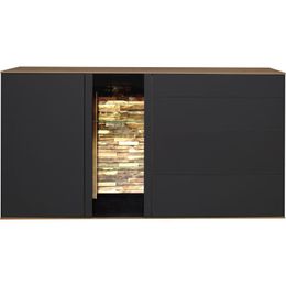 M&auml;usbacher Kommode Faro Sideboard B 169 cm, inkl. Beleuchtung, Push to open Funktion schwarz B/H/T: 169cm x 90cm x 42cm, 2 Stk., 2 Stk.