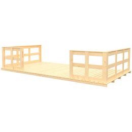 Konifera Terrasse &raquo;Lillevilla&laquo; f&uuml;r Gartenhaus &raquo;Lillevilla 279&laquo; / &raquo;Lillevilla 280&laquo; beige Holzwerkstoff B/H/T: 380cm x 90cm x 200cm
