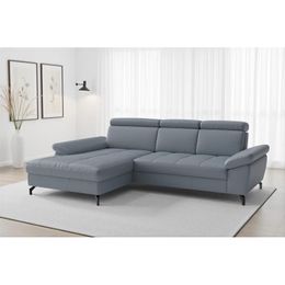 Sit & More sit&more Ecksofa &raquo;Vanity L-Form, B: 264 cm, Leder&laquo; Inkl.Sitz-,Kopf-und Armteilverstellung grau B/H/T: 264cm x 84cm x 181cm, NaturLEDER Stoff, 