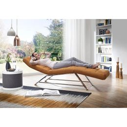 W.Schillig Relaxliege &raquo;daily dreams bequem und elegant, B/T 75/170cm&laquo; Funktionsliege wahlweise mit Motor, Gestell Chrom, Breite 75 cm gelb Longlife 