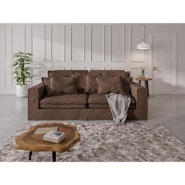 Home Affaire 4-Sitzer &raquo;ALISSAS mit vielen Kissen, Biesen an den Kissen&laquo; Hussenoptik, mit kleinen Taschen an der Seite zum Verstauen braun 92% 