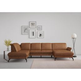 Sit & More sit&more Wohnlandschaft &raquo;Fashion U-Form&laquo; wahlweise mit Kopfteilverstellung, Vorziehsitz, motorisch, Metallf&uuml;&szlig;e braun B/H/T: 338cm x 84cm x 207cm, 
