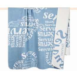Pad Wohndecke &raquo;SERVUS&laquo; Made in Europe, Wendefunktion, mit Schriftzug, 150x200 cm blau Mischgewebe B/L: 150cm x 200cm
