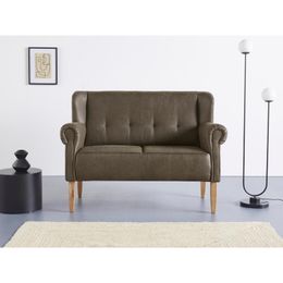 Home Affaire K&uuml;chensofa &raquo;Moro Couch mit Federkern, bequem, Breite 142cm&laquo; in verschiedenen Stoffen und Farben gr&uuml;n Microfaser in Antiklederoptik (100% 