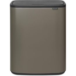 Brabantia M&uuml;lleimer &raquo;Bo Touch Bin, 60L&laquo; Soft-Touch-&Ouml;ffnungssystem silber Kunststoff, Metall B/H/T: 54,5cm x 65,6cm x 31,2cm, 60 l