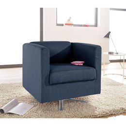 Home Affaire Sessel &raquo;Bob Drehsessel, Clubsessel und Cocktailsessel - alles passt&laquo; drehbar mit Sternfu&szlig; blau Feinstruktur weich (92% Polyester, 8% 