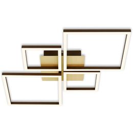 Briloner Leuchten LED Deckenleuchte &raquo;3128017 FRAME&laquo; LED-Board Warmwei&szlig; Memoryfunktion, dimmbar, schwenkbar, 3000K warmwei&szlig;, gold-braun schwarz Einheitsgr&ouml;&szlig;e