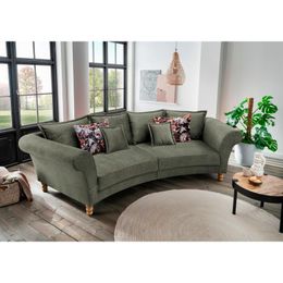 Home Affaire Big-Sofa &raquo;Tassilo geschwungene Formensprache, bequem, Mega Sofa, Breite 350cm&laquo; gr&uuml;n 100% Polyester B/H/T: 350cm x 95cm x 110cm, Velours, 