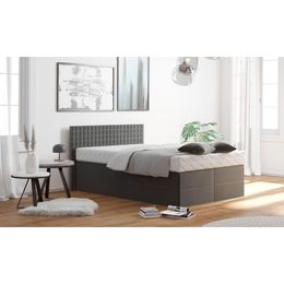Westfalia Schlafkomfort Boxspringbett mit Zierkissen, wahlweise mit Topper grau Bezug: 100% Polyester;Polsterwatte: 100% Polyester Samtvelours Mit Kaltschaum-Topper, 