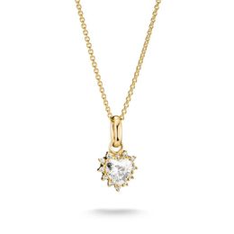 Thomas Sabo Damen Thomas Sabo Kette mit Anh&auml;nger &raquo;Kette mit Herzanh&auml;nger gelbgoldfarben&laquo; mit Zirkonia (synth.) 45, Metall