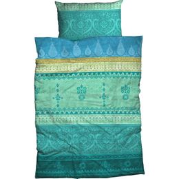 CASATEX Bettw&auml;sche &raquo;Indi&laquo; 3 Stk. romantisch, orientalisch, weich und gem&uuml;tlich gr&uuml;n Satin, Obermaterial: 100% Baumwolle B/L: 200cm x 200cm, 1 Stk., 2 