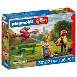 Playmobil Konstruktions-Spielset &raquo;Feuerwehr-L&ouml;schdrohne (72197), City Action&laquo; Made in Europe rot Einheitsgr&ouml;&szlig;e Konstruktions-Spielset