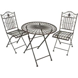 Garden Pleasure Balkonset &raquo;MANGAN&laquo; Set, 3 Stk. tlg. braun Stahl B/H/T: 170cm x 92cm x 70cm