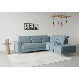 Sit & More sit&more Ecksofa &raquo;Sinatra L-Form&laquo; mit Ottomane, optional mit Kopfteilverstellung und Armteilfunktion blau 90% Polyester, 10% Polyamid B/H/T: 251cm x 